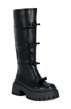 AZALEA WANG Marguerite Faux Leather Knee High Boot
