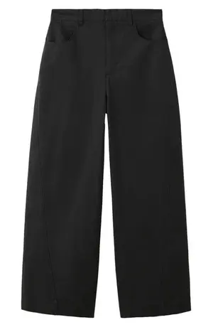 Mango Mid Rise Balloon Twill Pants Black