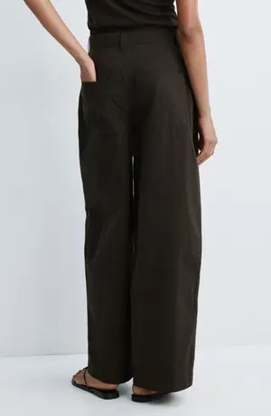 Mango Mid Rise Balloon Twill Pants - Chocolate