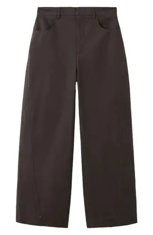 Mango Mid Rise Balloon Twill Pants - Chocolate