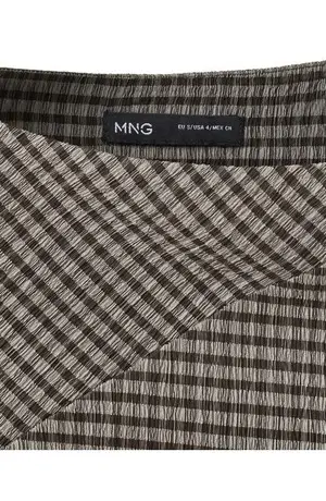 Mango Check Asymmetric Hem Dress
