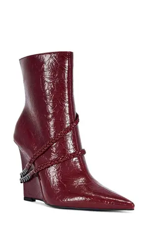 AZALEA WANG Jacques Pointed Toe Wedge Bootie