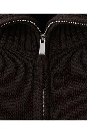 Mango Striped Cotton Half Zip Sweater