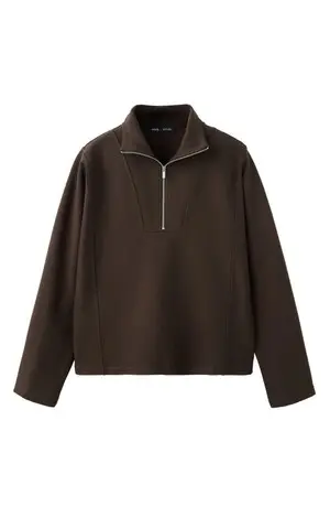 Mango Half Zip Sweatshirt - Brown
