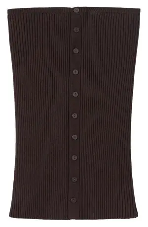 Mango Rib Strapless Top - Chocolate