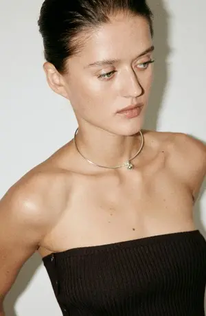 Mango Rib Strapless Top - Chocolate