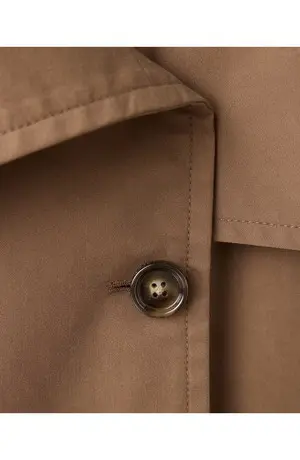 Mango Double Breasted Crop Cotton Blend Trench Coat