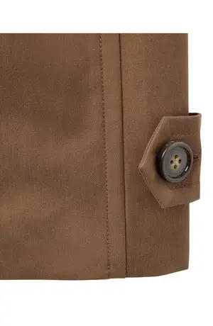 Mango Double Breasted Crop Cotton Blend Trench Coat
