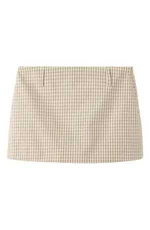 Mango Gingham Cotton Miniskirt