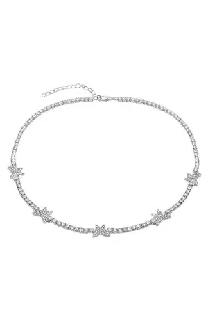 THE M JEWELERS Pavé Butterfly Collar Necklace - Silver