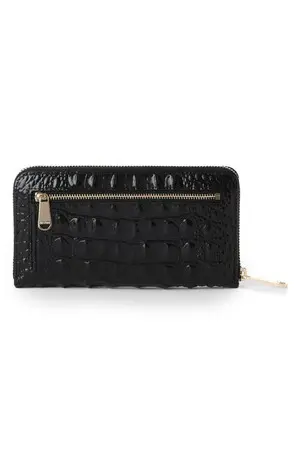 Brahmin Suri Croc Embossed Leather Zip Wallet