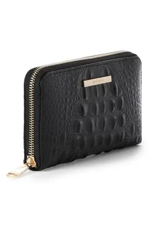 Brahmin Suri Croc Embossed Leather Zip Wallet