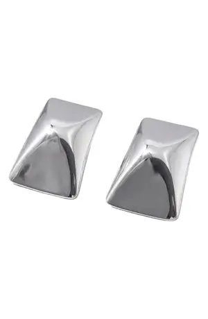 THE M JEWELERS The Bia Curved Post Earrings Silver