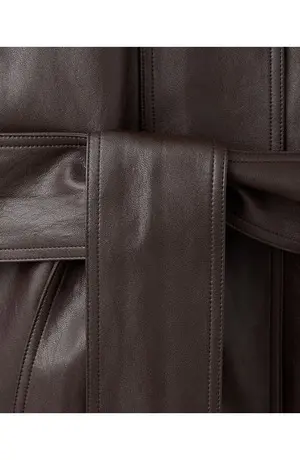 Mango Oversize Belted Faux Leather Jacket