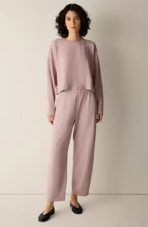 Eileen Fisher Organic Cotton Ankle Arch Pants - Opal