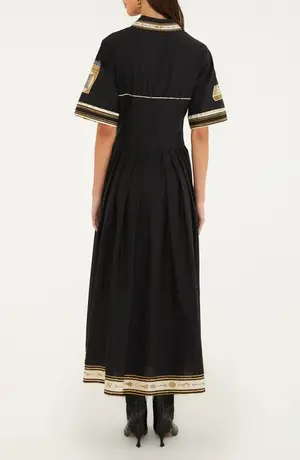 Farm Rio Vintage Souvenirs Midi Dress - Black