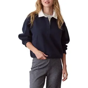 Marine Layer Cloud 9 Cotton Blend Fleece Polo Sweatshirt