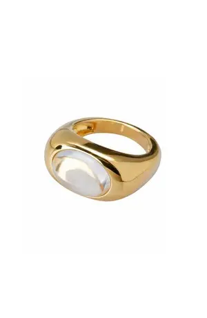 Argento Vivo Clear Cabochon Ring