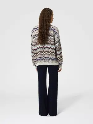 Missoni Oversized Wool And Viscose Zig Zag Cardigan