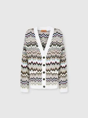 Missoni Oversized Wool And Viscose Zig Zag Cardigan