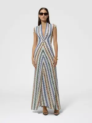 Missoni Long Lace Dress With Knot Detail