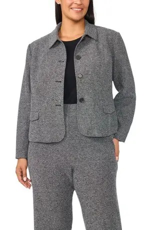 Halogen Cropped Tailored Jacket - Black Multi