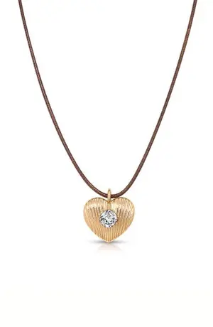 Ettika Heart Pendant Cord Necklace - Clear