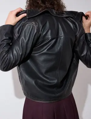 Whistles Kate Burnished Leather Jacket