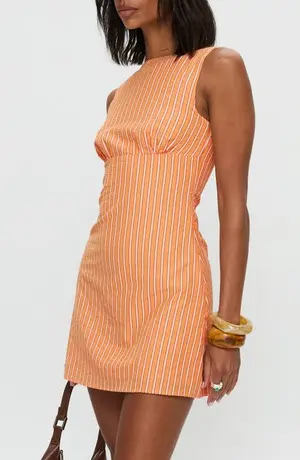 Princess Polly Ellesandra Sleeveless Cotton Blend Seersucker Minidress