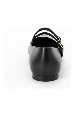 MENINA STEP Amelie Double Strap Mary Jane Flat - Black