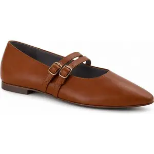 MENINA STEP Amelie Double Strap Mary Jane Flat - Cognac