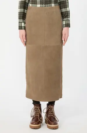 Max Mara Leather Midi Skirt