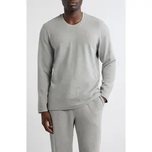 Daniel Buchler Gingham Long Sleeve T-shirt - Charcoal