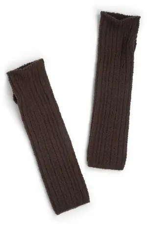 Barefoot Dreams Pointelle Fingerless Gloves - Umber