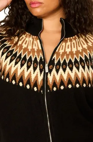 Sanctuary Fair Isle Zip Up Sweater