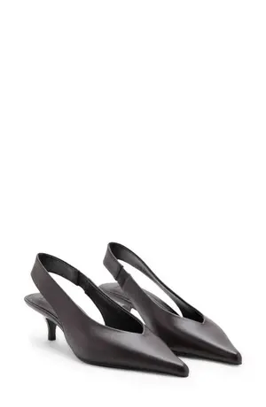 Mango Bimbo Pointed Toe Slingback Pump - Chocolate