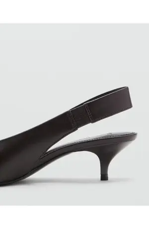 Mango Bimbo Pointed Toe Slingback Pump - Chocolate