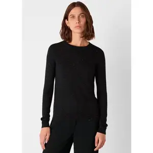 Whistles Annie Sparkle Knit Top - Black