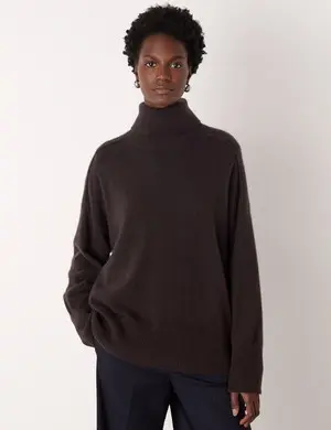 Whistles Cashmere Seam Roll Neck Sweater