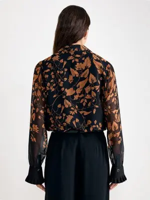 PHASE EIGHT Clenence Floral Sheer Drape Shirt