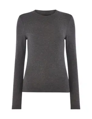 Whistles Essential Ribbed Crew Long Sleeve Top
