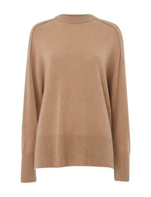 Whistles Cashmere Seam Detail Crew Sweater