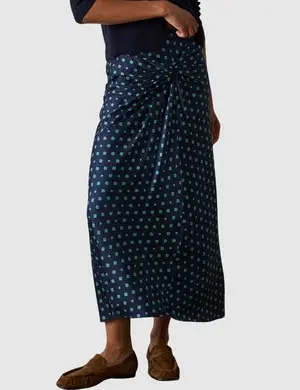 Whistles Diamond Geo Twist Midi Skirt