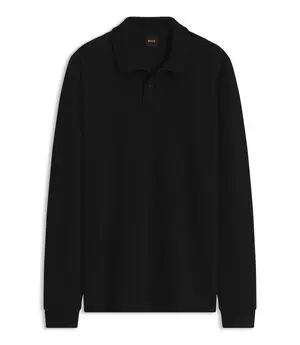BOSS Cotton-blend Polo Shirt With Waffle-knit Texture