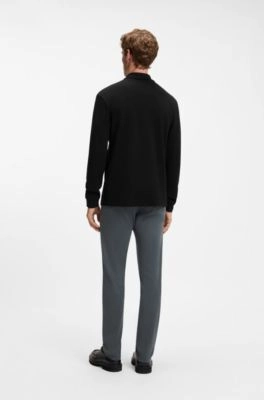 BOSS Cotton-blend Polo Shirt With Waffle-knit Texture