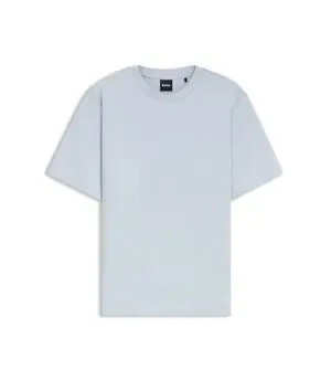 BOSS Relaxed-fit T-shirt In Mercerized Cotton - Light Blue