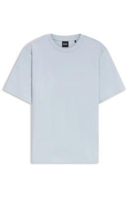 BOSS Relaxed-fit T-shirt In Mercerized Cotton - Light Blue