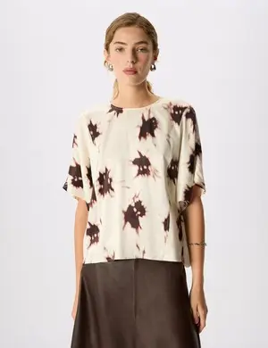 Whistles Shadow Floral Viscose Blouse
