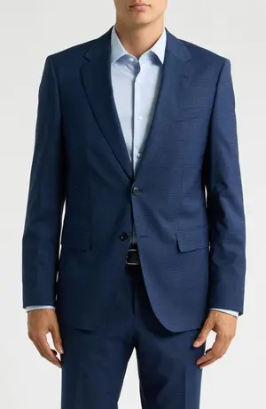 BOSS Huge Glen Plaid Wool Blend Suit