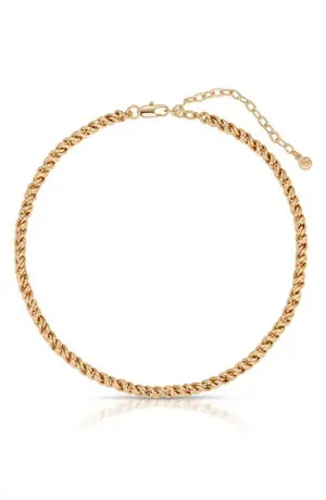 Ettika 18k Plated Spiral Chain Necklace - Gold